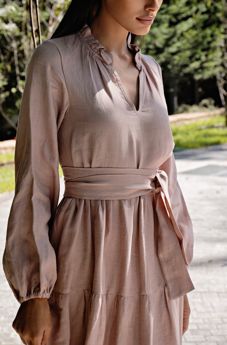 Adelle Linen Dress - Rose – Integrity Boutique